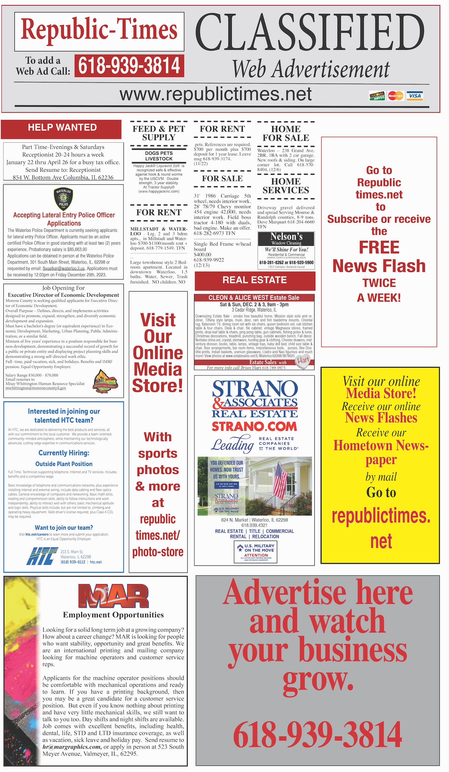 Classifieds - Republic-Times | News