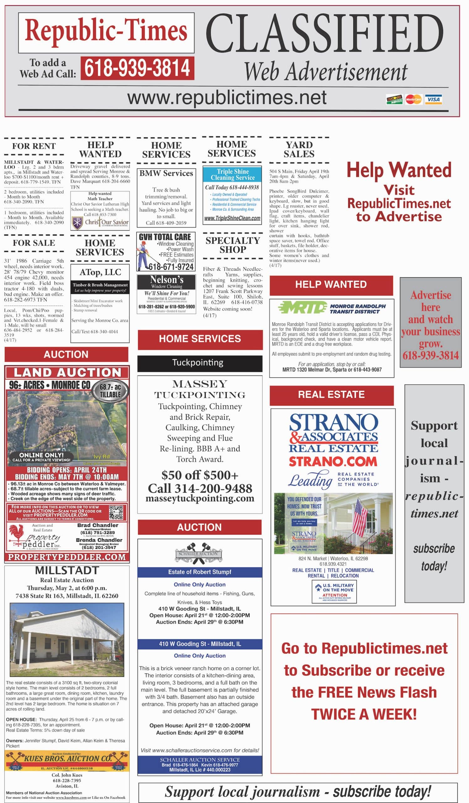 Classifieds - Republic-Times | News